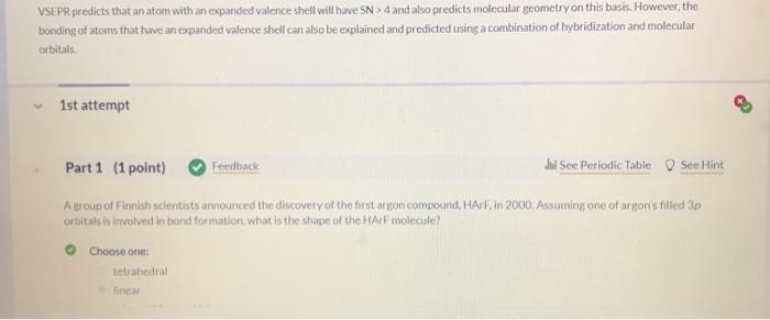 Solved VSEPR predicts that an atom with an expanded valence | Chegg.com