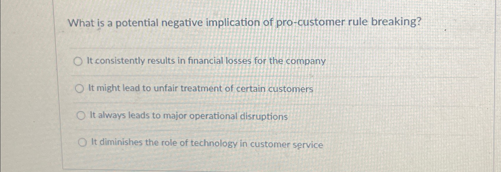 Solved What is a potential negative implication of | Chegg.com