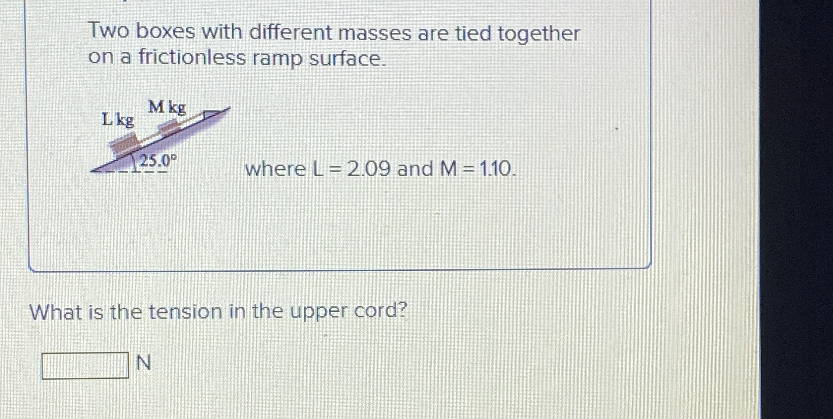 Solved Two boxes with different masses are tied together on | Chegg.com