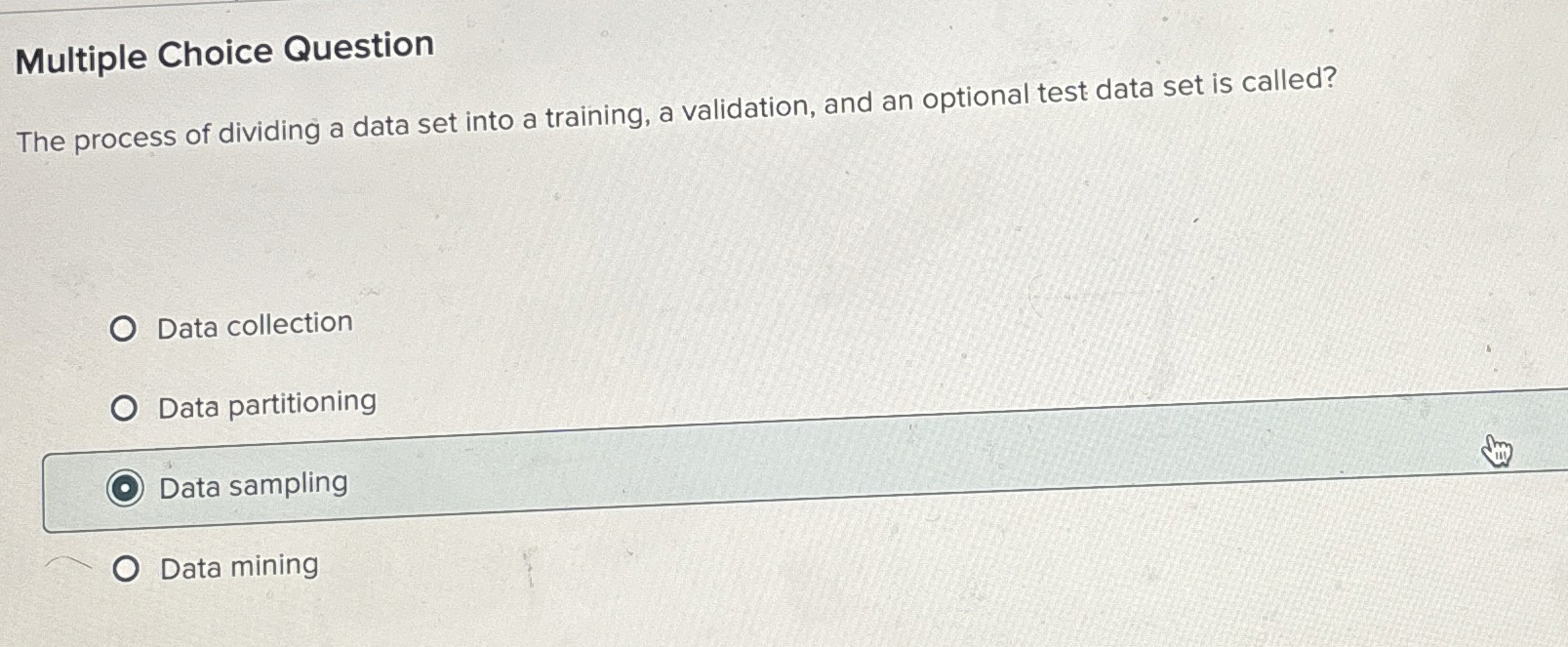 Solved Multiple Choice QuestionThe process of dividing a | Chegg.com