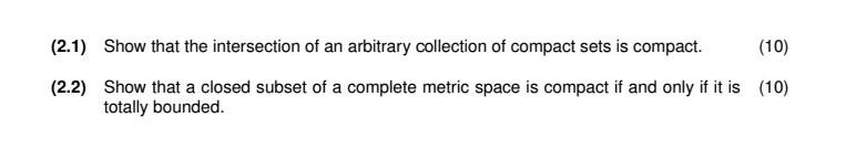 Solved (2.1) Show that the intersection of an arbitrary | Chegg.com