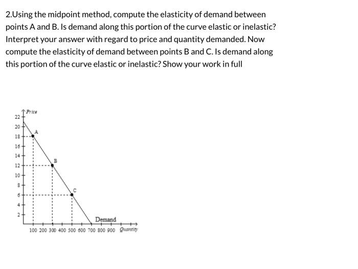 Solved Using the midpoint method, compute the elasticity of | Chegg.com