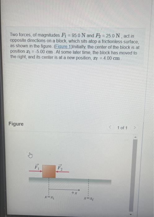 Solved Two forces, of magnitudes F1=95.0 N and F2=25.0 N, | Chegg.com
