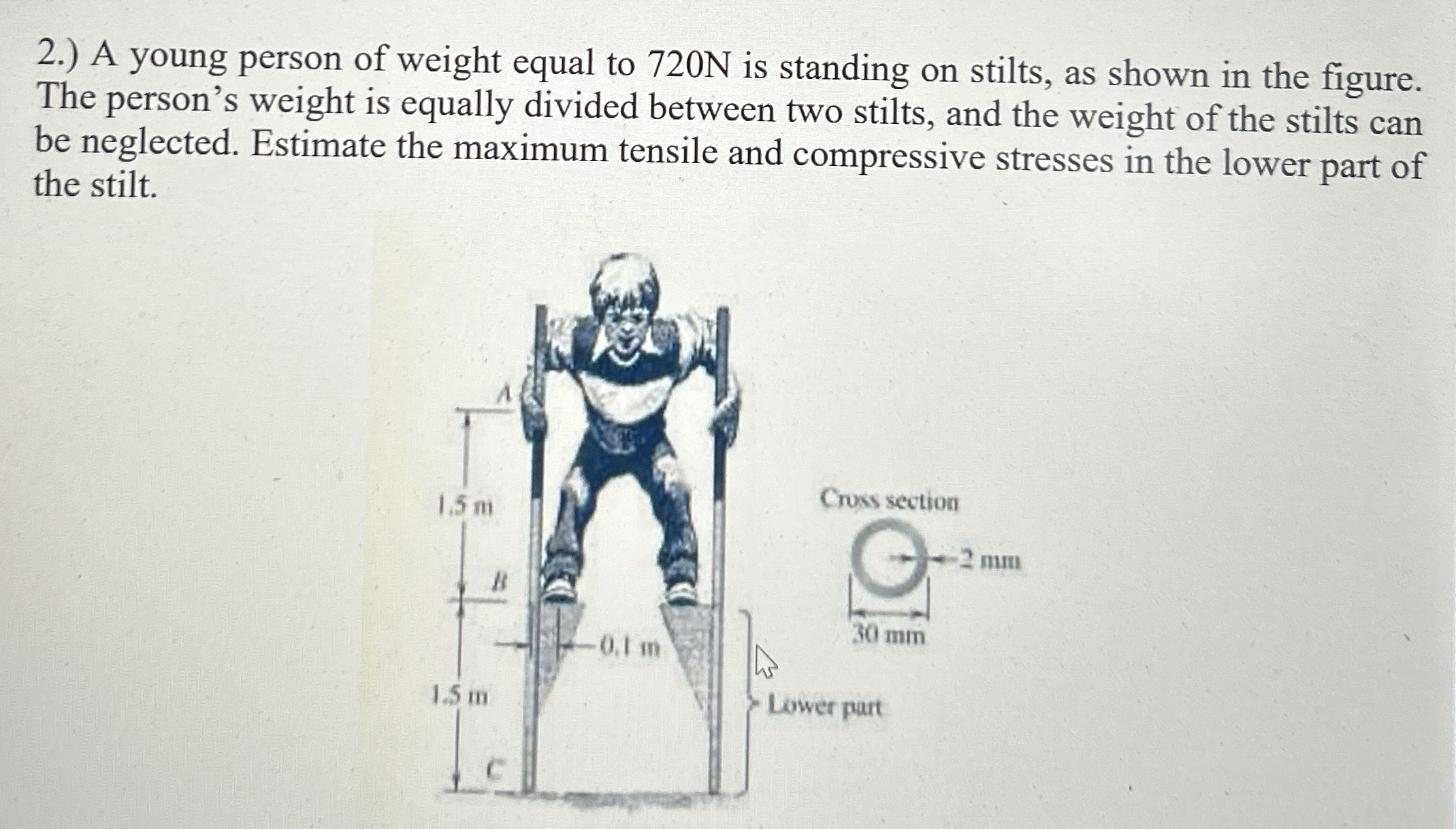 2.) ﻿A young person of weight equal to 720 ﻿N is | Chegg.com