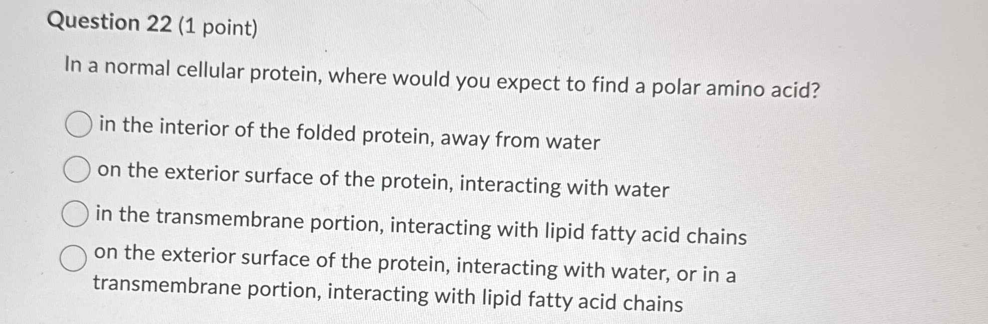 Solved Question 22 (1 ﻿point)In a normal cellular protein, | Chegg.com