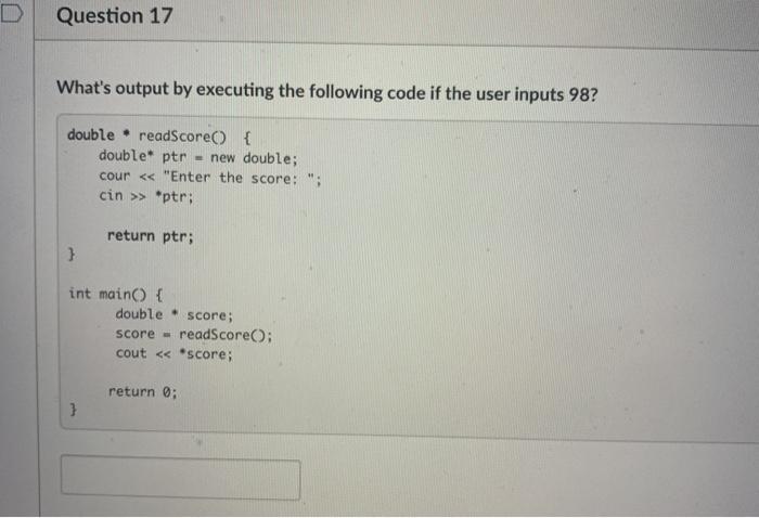 Solved Question 17 What's output by executing the following | Chegg.com