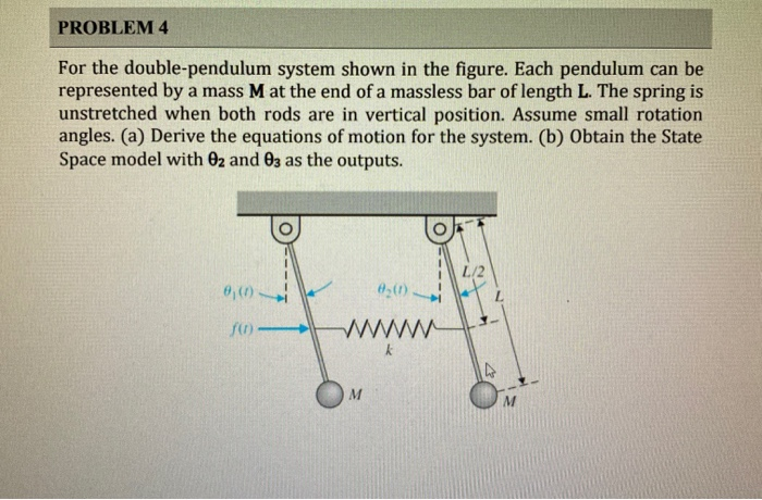 Solved PROBLEM 4 For the double-pendulum system shown in the | Chegg.com