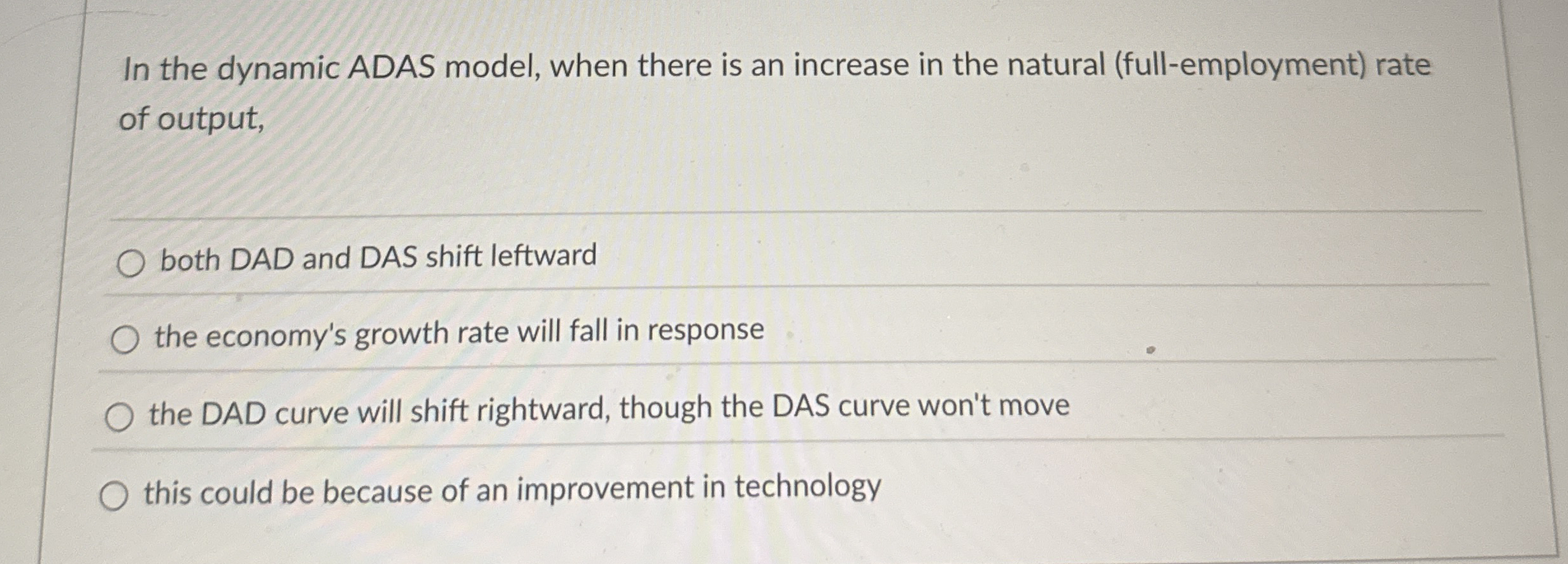 Solved In the dynamic ADAS model, when there is an increase | Chegg.com