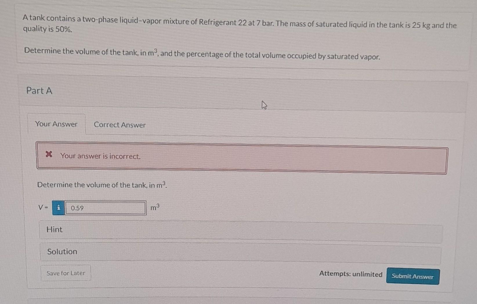 Solved A tank contains a two-phase liquid-vapor mixture of | Chegg.com