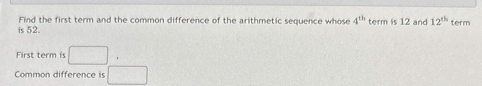 Solved Find the first term and the common difference of the | Chegg.com
