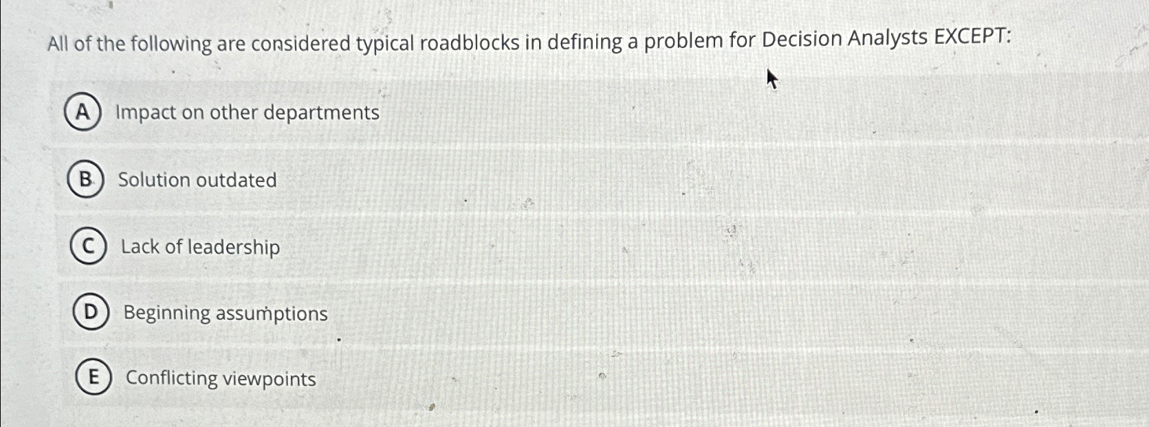 Solved All of the following are considered typical | Chegg.com