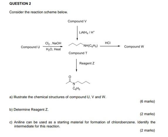 Solved QUESTION 2 Consider the reaction scheme below. | Chegg.com