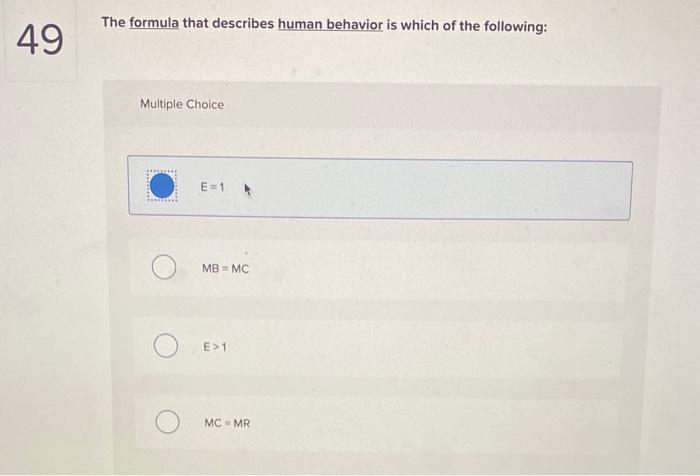 Solved The formula that describes human behavior is which of | Chegg.com