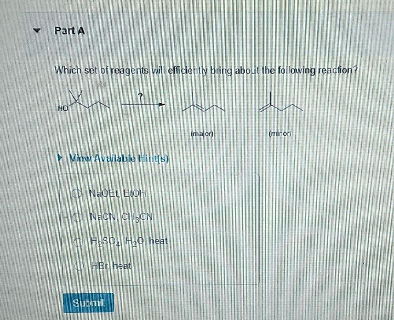Solved Which set of reagents will efficiently bring about | Chegg.com