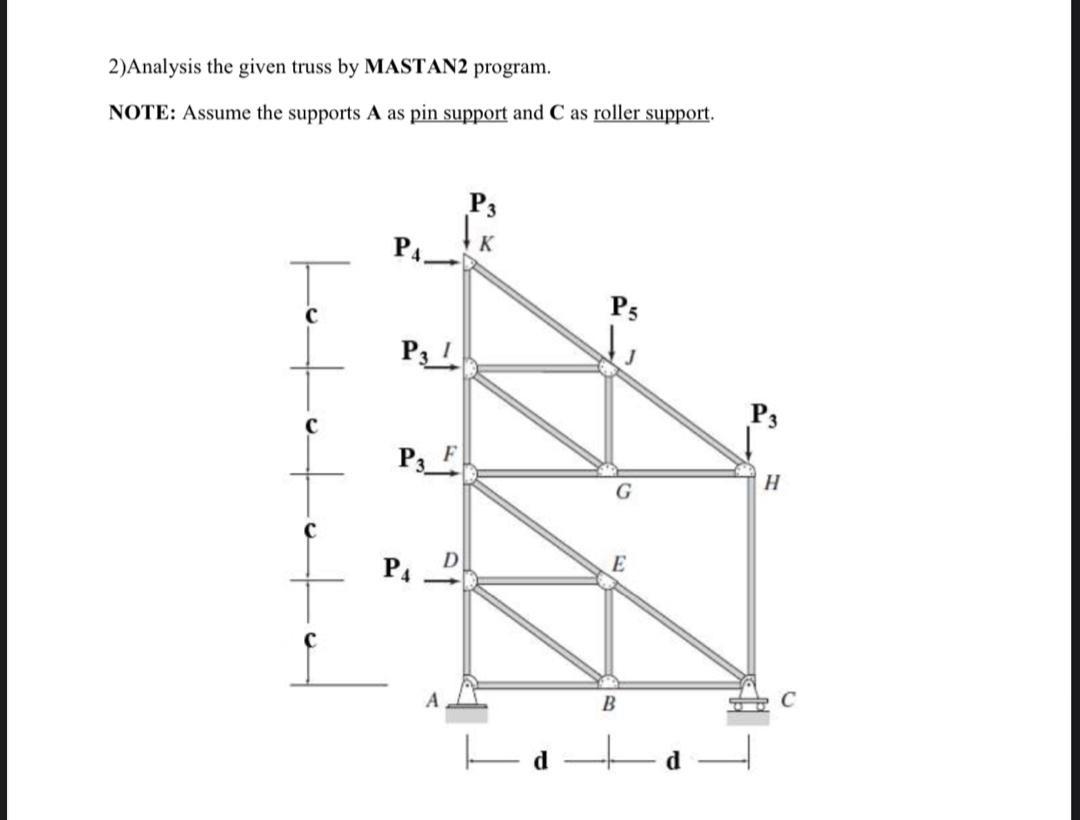 Solved 1)Analysis the given frame by MASTAN2 program. I, A | Chegg.com