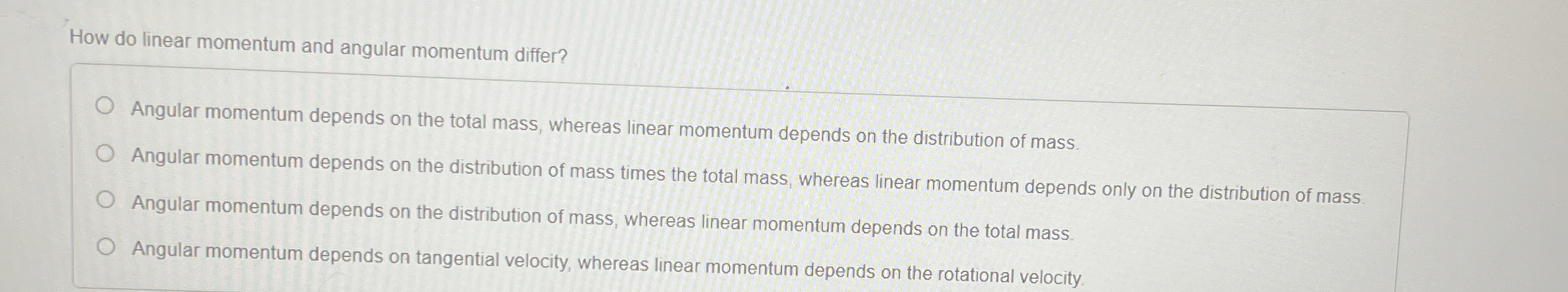 Solved How do linear momentum and angular momentum | Chegg.com