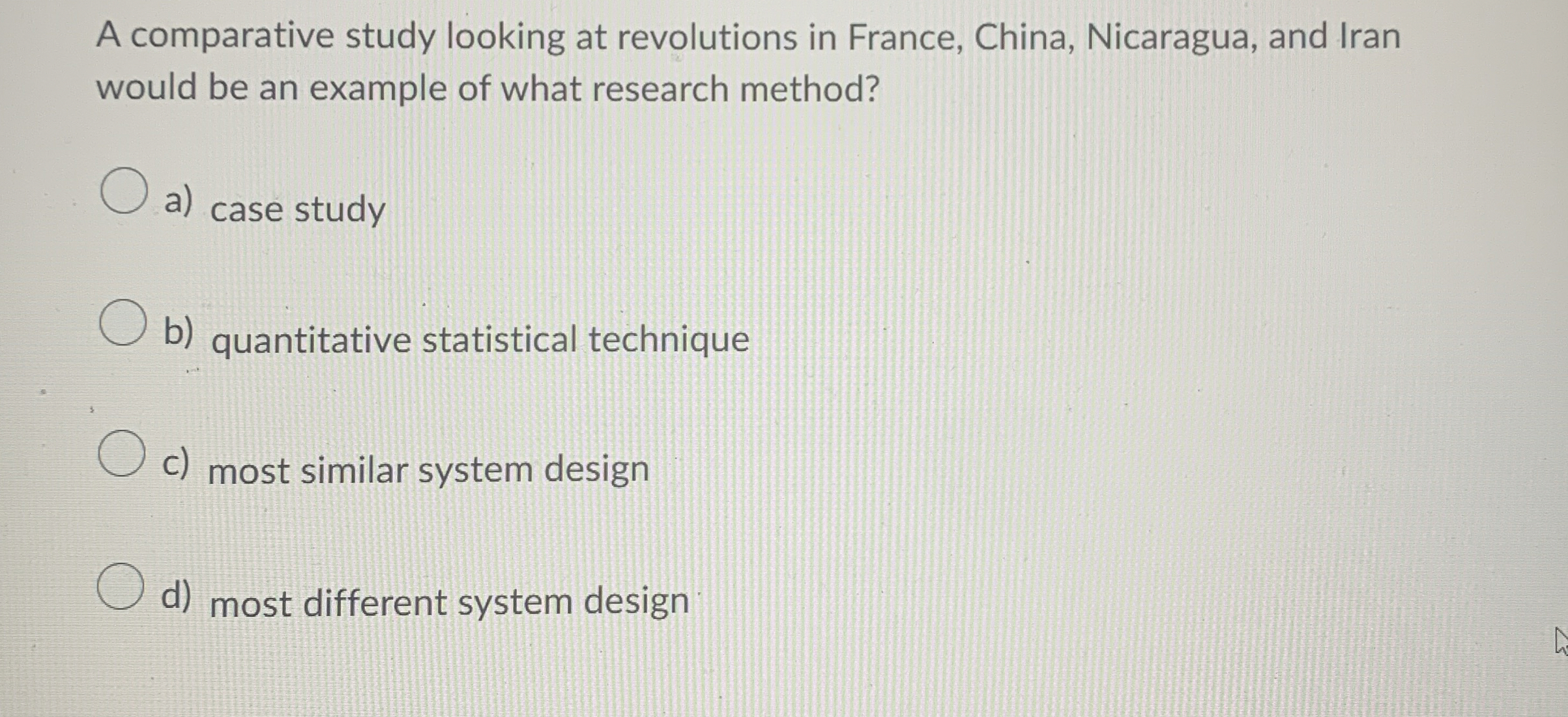 Solved A comparative study looking at revolutions in France, | Chegg.com