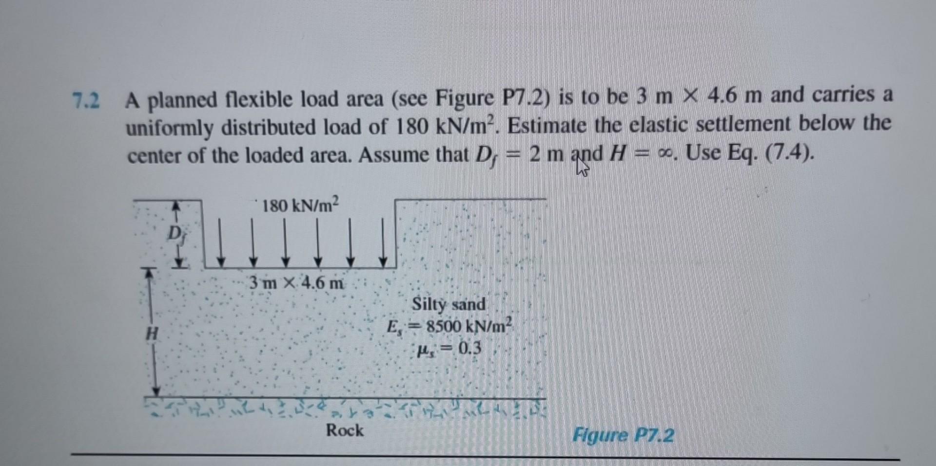 Solved 1.2 A planned flexible load area (see Figure P7.2) is | Chegg.com