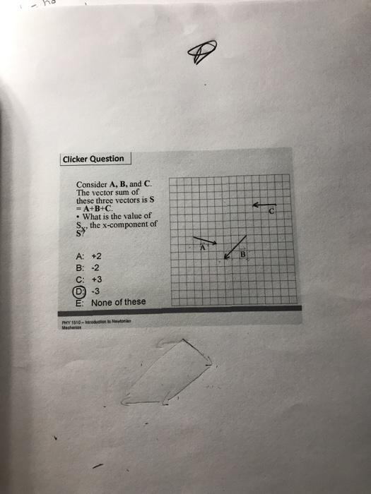 Solved Clicker Question Consider A, B, and C. The vector sum | Chegg.com
