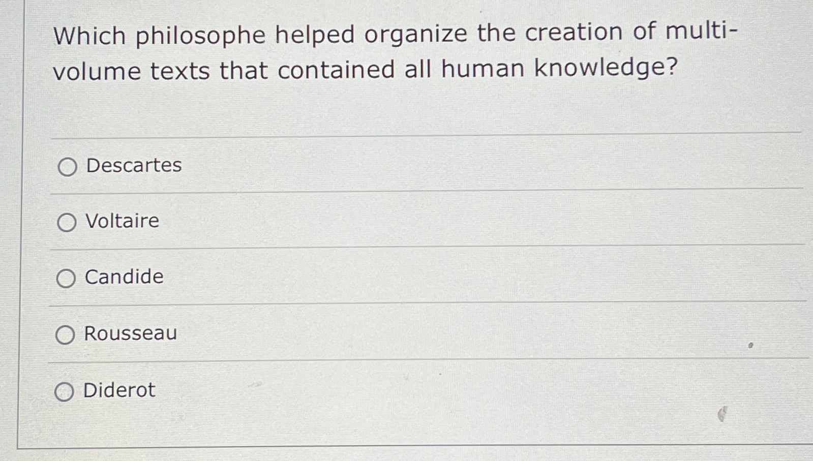 Solved Which philosophe helped organize the creation of | Chegg.com