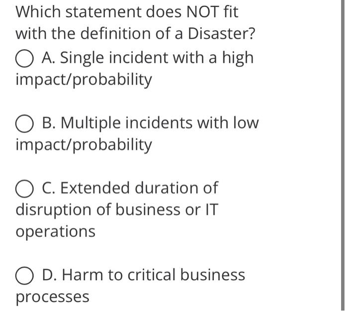 Solved Which statement does NOT fit with the definition of a | Chegg.com