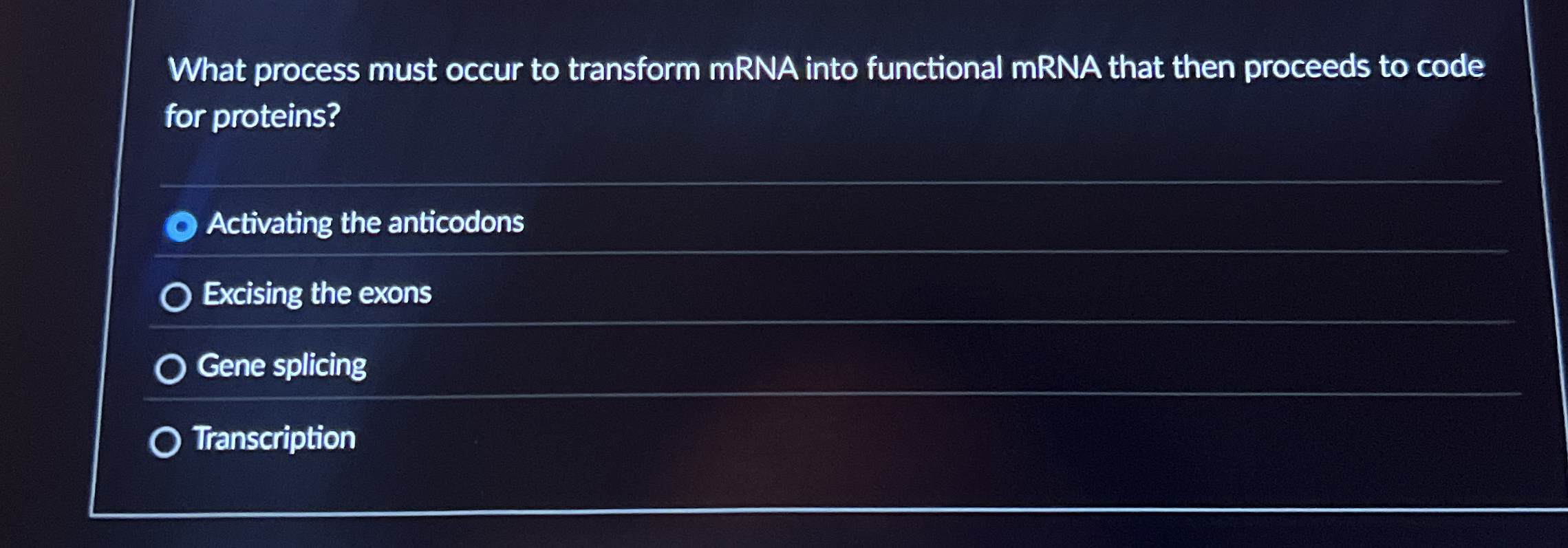Solved What process must occur to transform mRNA into | Chegg.com