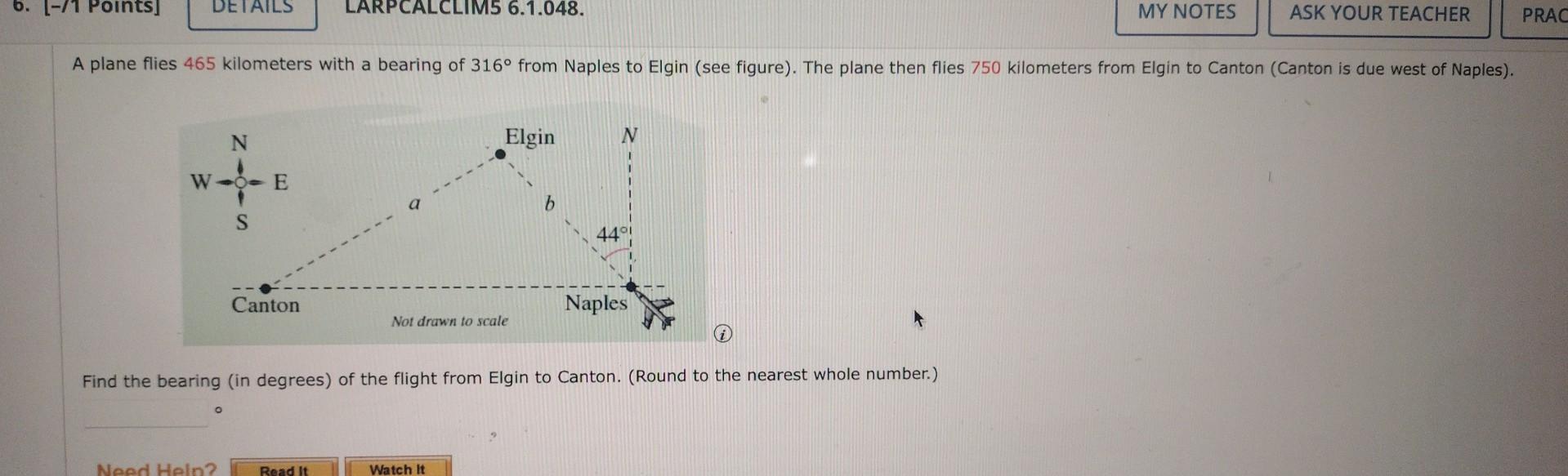 Solved Find the bearing (in degrees) of the flight from | Chegg.com