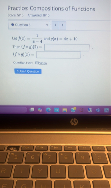 Solved Practice: Compositions of FunctionsScore: 5/10 | Chegg.com