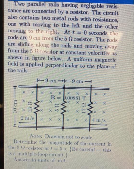 Solved Two parallel rails having negligible resis- tance are | Chegg.com