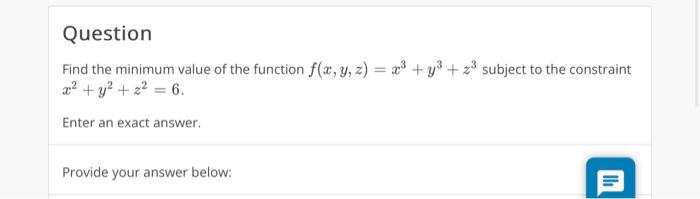 Solved Calculus 3 problem involving lagrange multipliers | Chegg.com