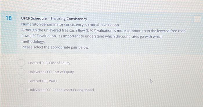 Solved 18 UFCF Schedule - Ensuring Consistency | Chegg.com