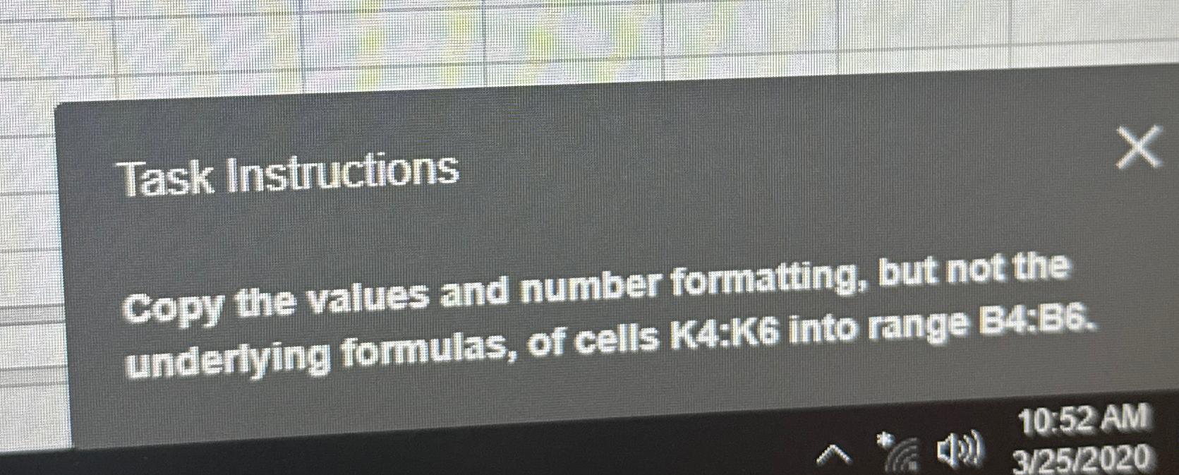 Solved Task InstructionsCopy the values and number | Chegg.com