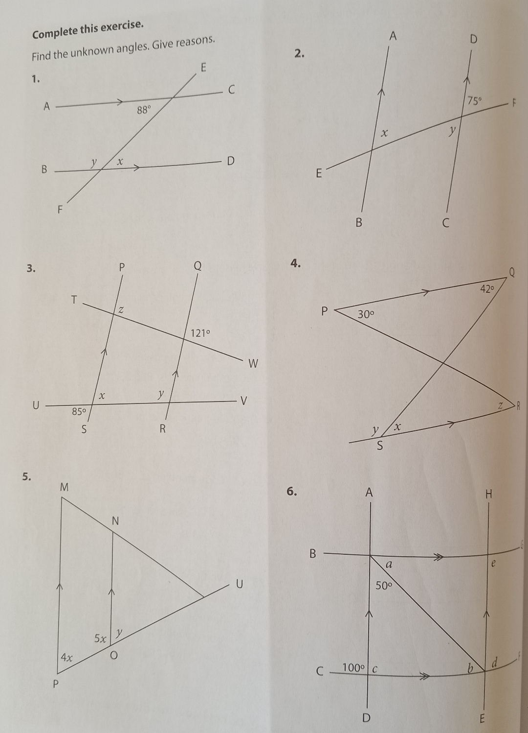 Solved Complete this exercise.Find the unknown angles. Give | Chegg.com
