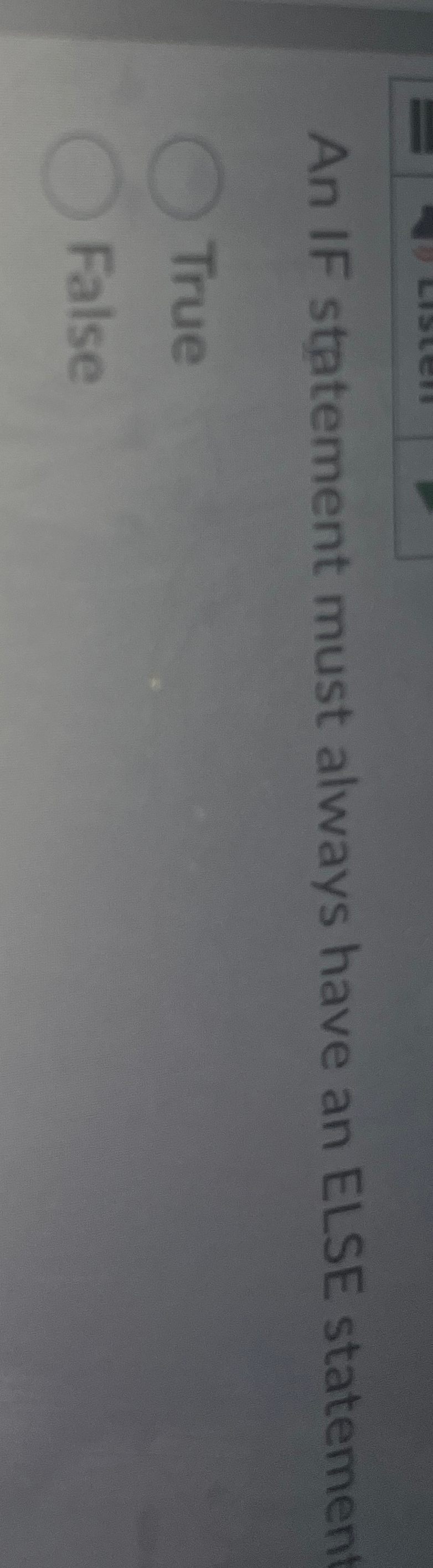 Solved An IF statement must always have an ELSE | Chegg.com