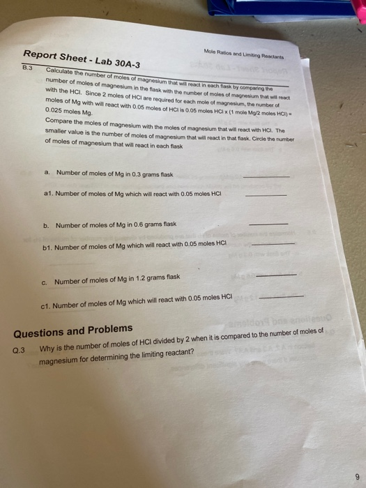 Solved Rev 11 Laboratory 30A-3 Report Sheet - Lab 30A-3 | Chegg.com