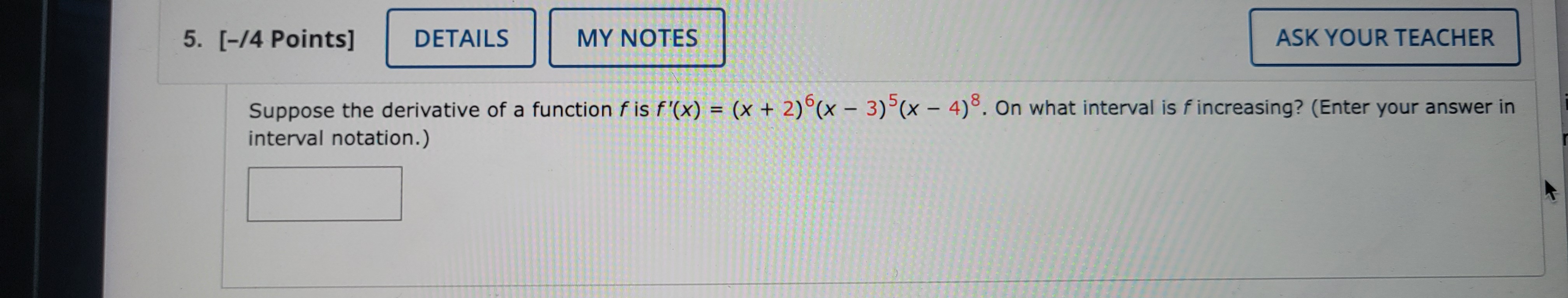 Solved Suppose the derivative of a function f ﻿is | Chegg.com
