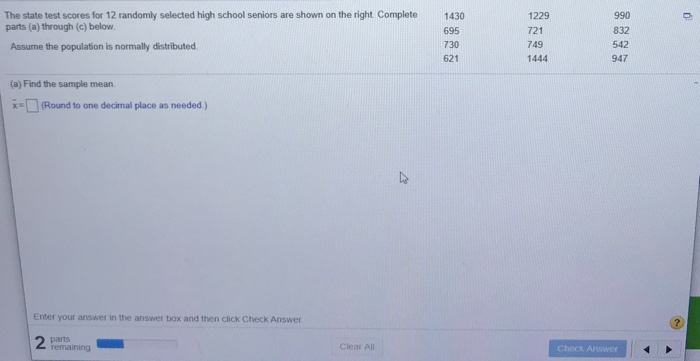 Solved 1229 The state test scores for 12 randomly selected | Chegg.com