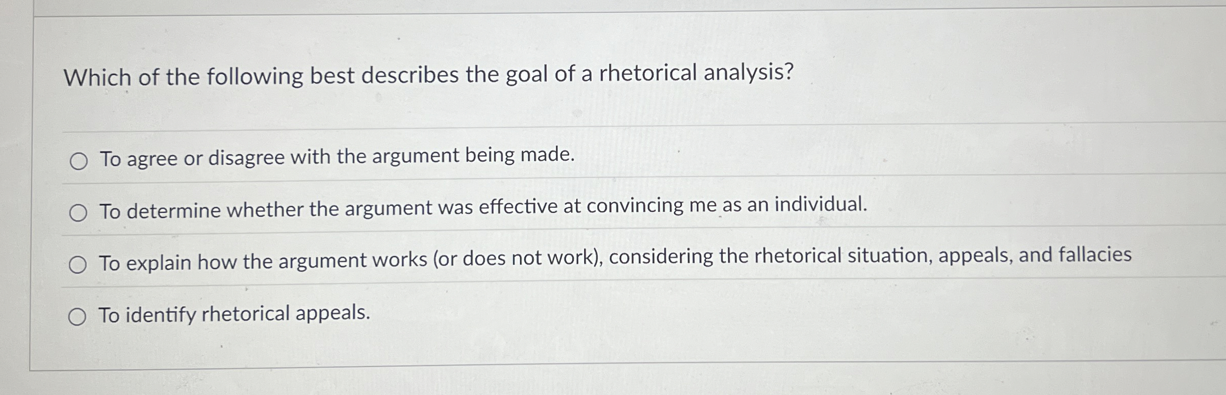 Solved Which of the following best describes the goal of a | Chegg.com