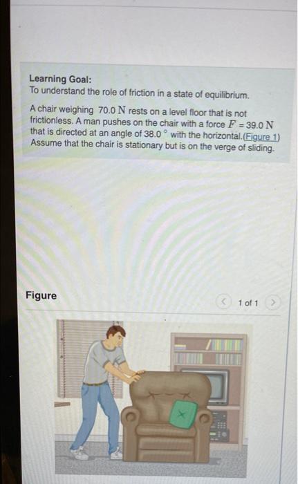 Solved Part A - Normal force exerted on the chair by the | Chegg.com