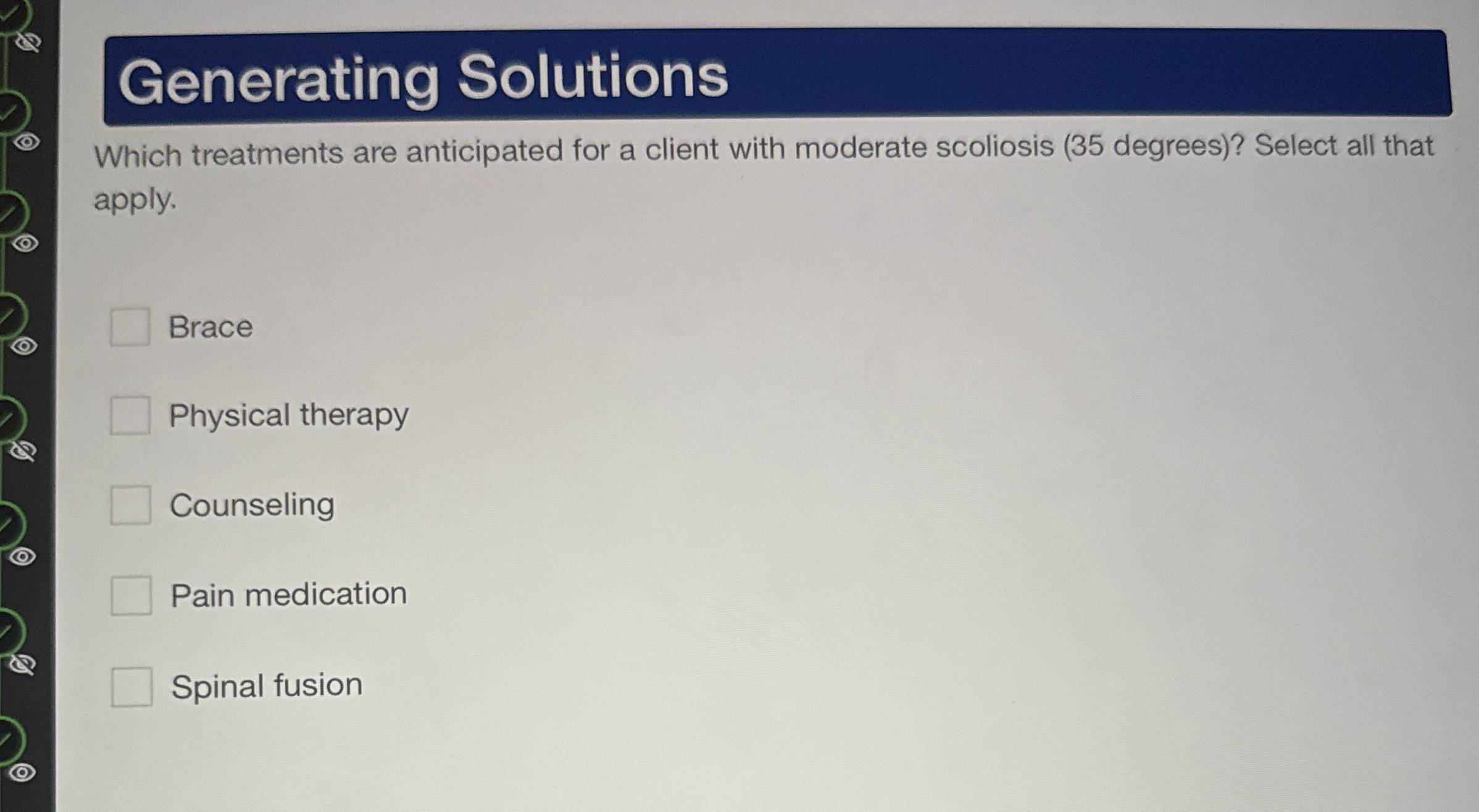 Solved Generating SolutionsWhich treatments are anticipated | Chegg.com