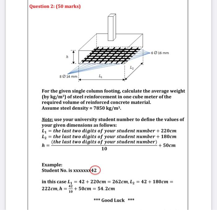 Solved Question 2: (50 marks) For the given single column | Chegg.com