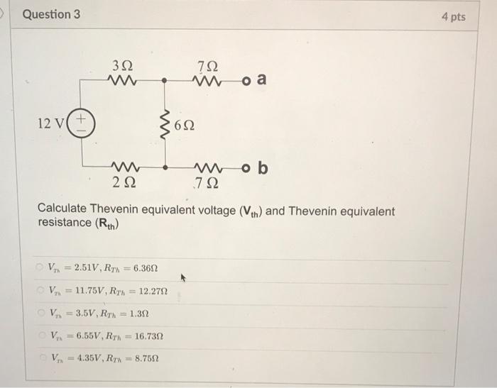 Solved Calculate Thevenin equivalent voltage (Vth ) and | Chegg.com