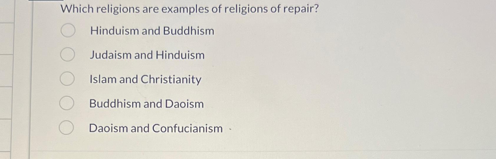 Solved Which religions are examples of religions of | Chegg.com