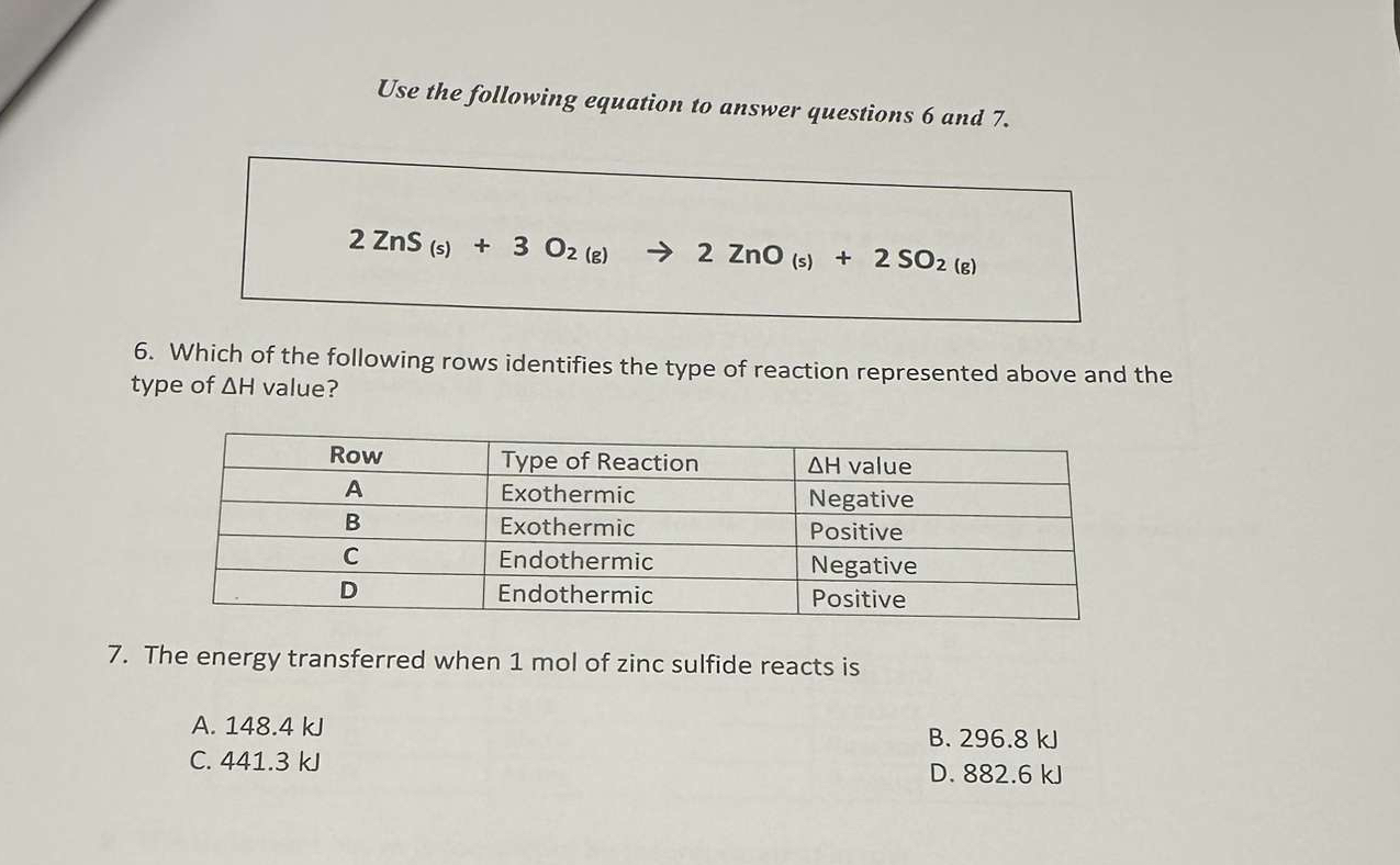 Solved Use the following equation to answer questions 6 ﻿and | Chegg.com