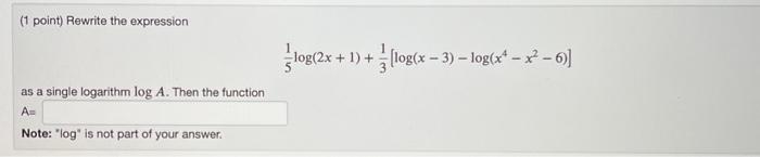 Solved (1 point) Rewrite the expression | Chegg.com