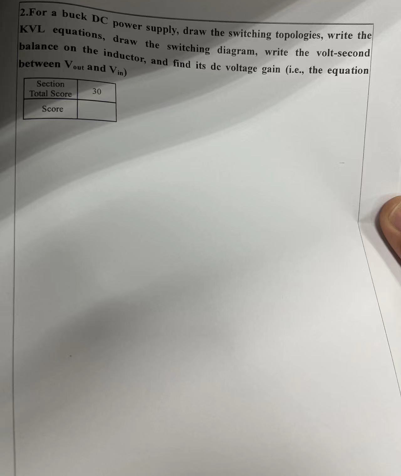 Solved For a buck DC power supply, draw the switching | Chegg.com