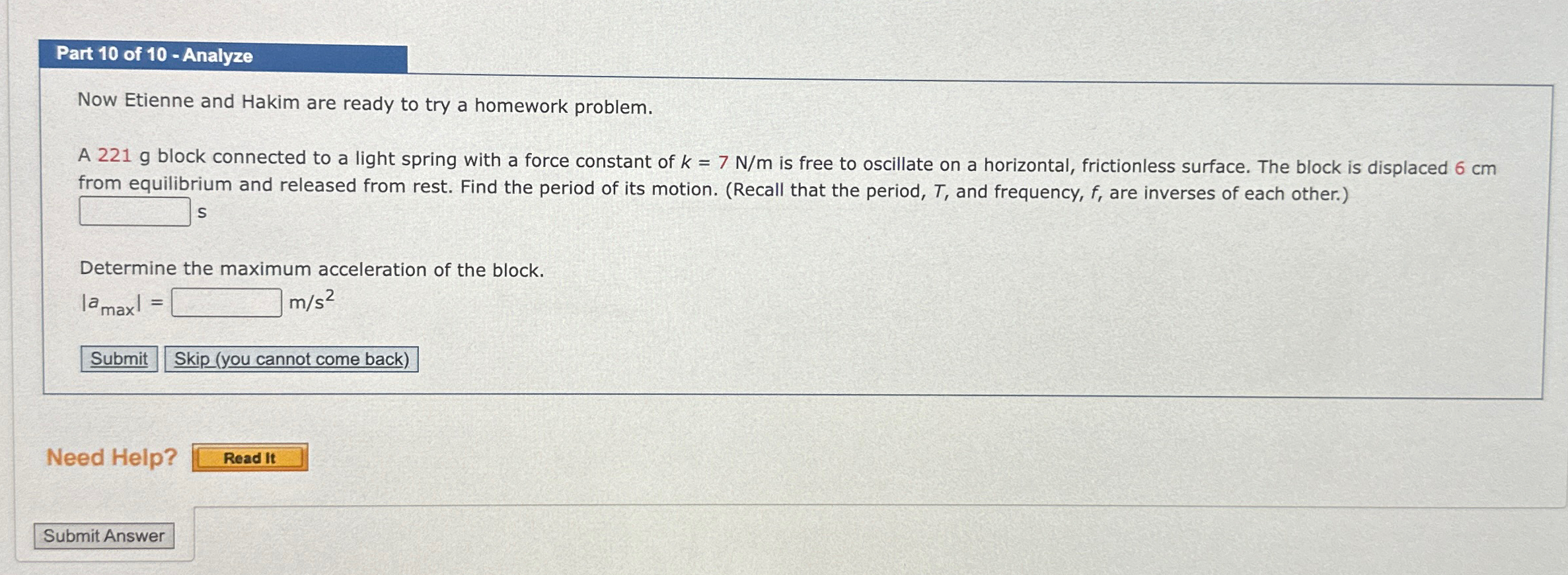 Solved Part 10 ﻿of 10 - ﻿AnalyzeNow Etienne and Hakim are | Chegg.com