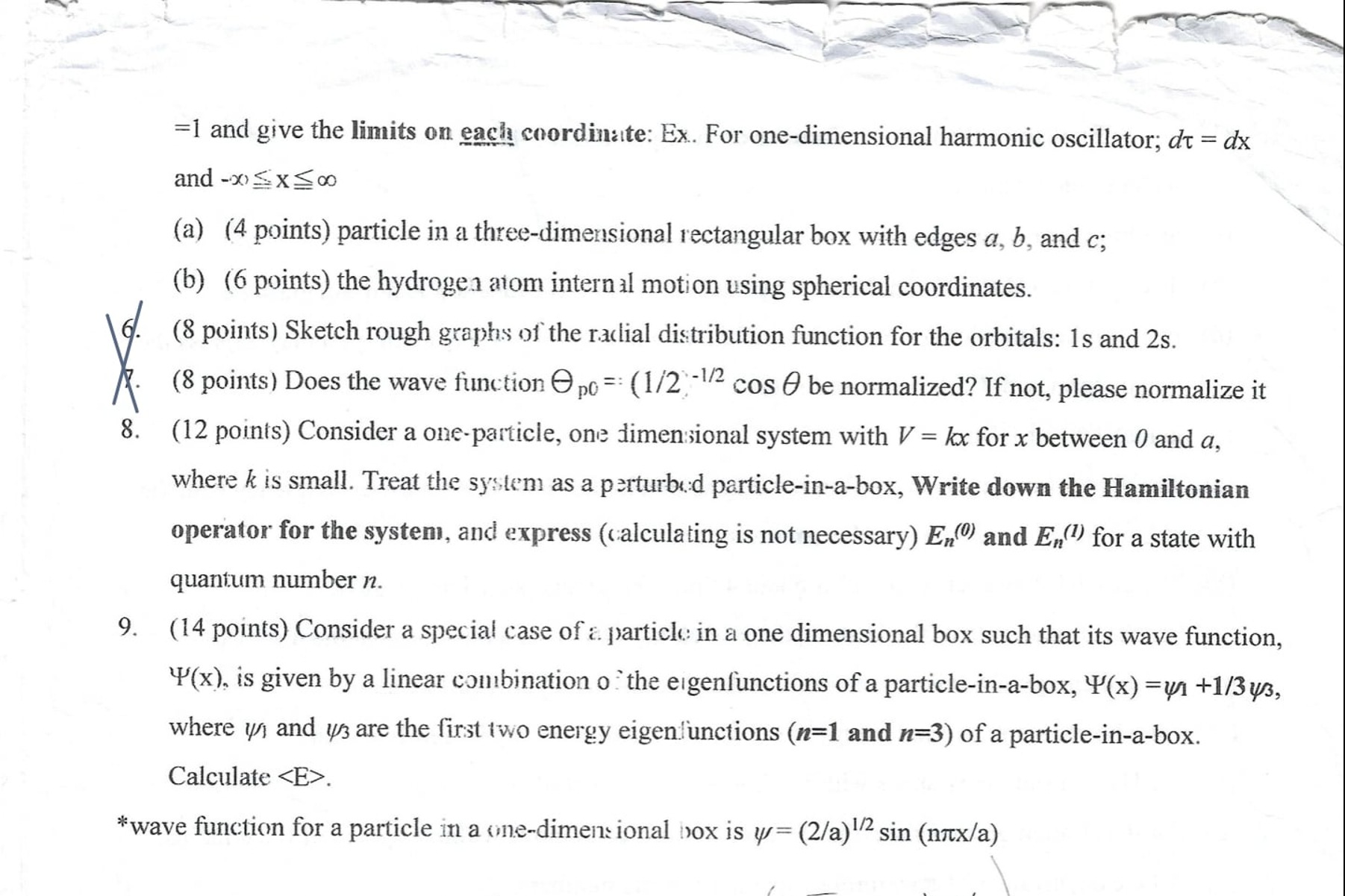 Solved 1.Consider a one-particle, one dimensional system | Chegg.com