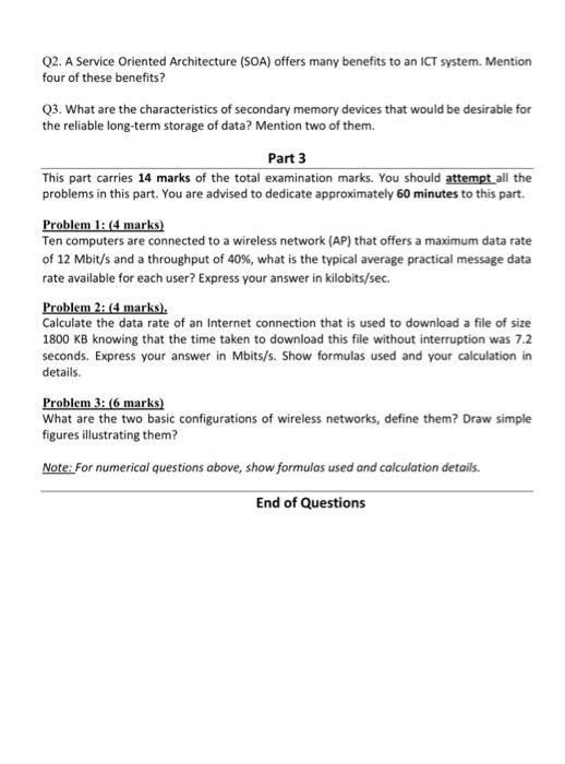 Solved Q2. A Service Oriented Architecture (SOA) offers many | Chegg.com