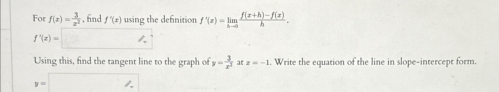 Solved f'(x)=-6x3Using this, find the tangent line to the | Chegg.com